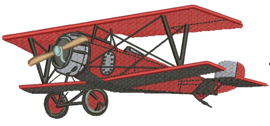 Retro Two-winged Plane Machine Embroidery Design / Tested | Etsy