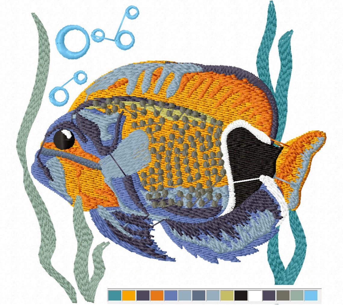 Fish Machine Embroidery Design Instant Download Digital File - Etsy