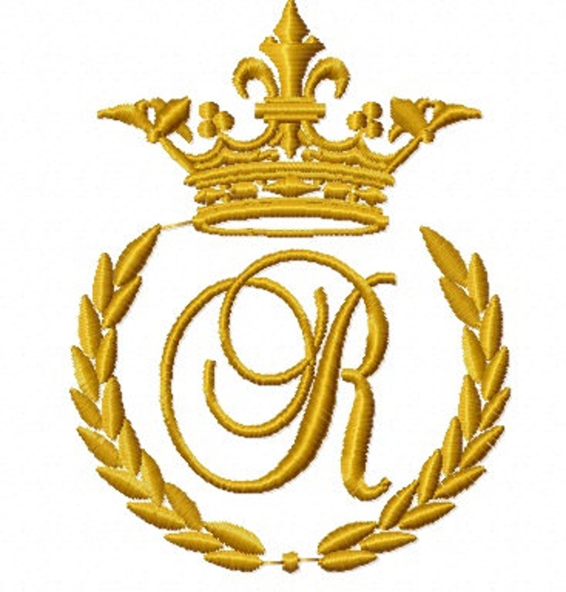 Crown Laurel Wreath and the Monogram Letter r - Etsy