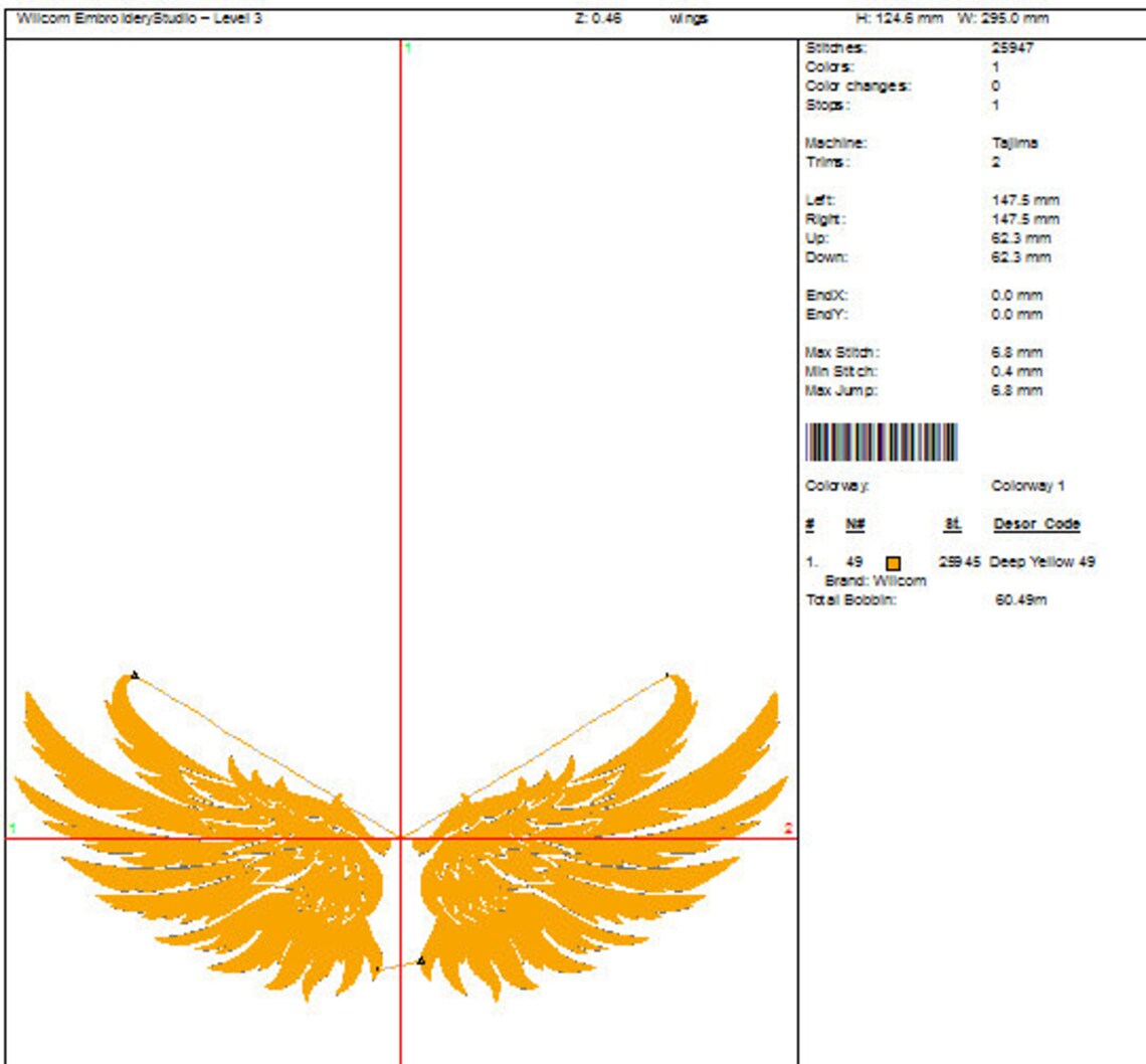 Wings Machine Embroidery Design | Etsy