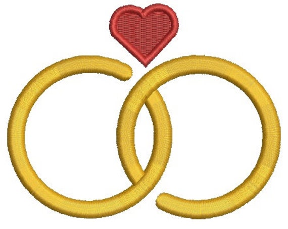 Wedding Rings Machine Embroidery Design Instant Download | Etsy
