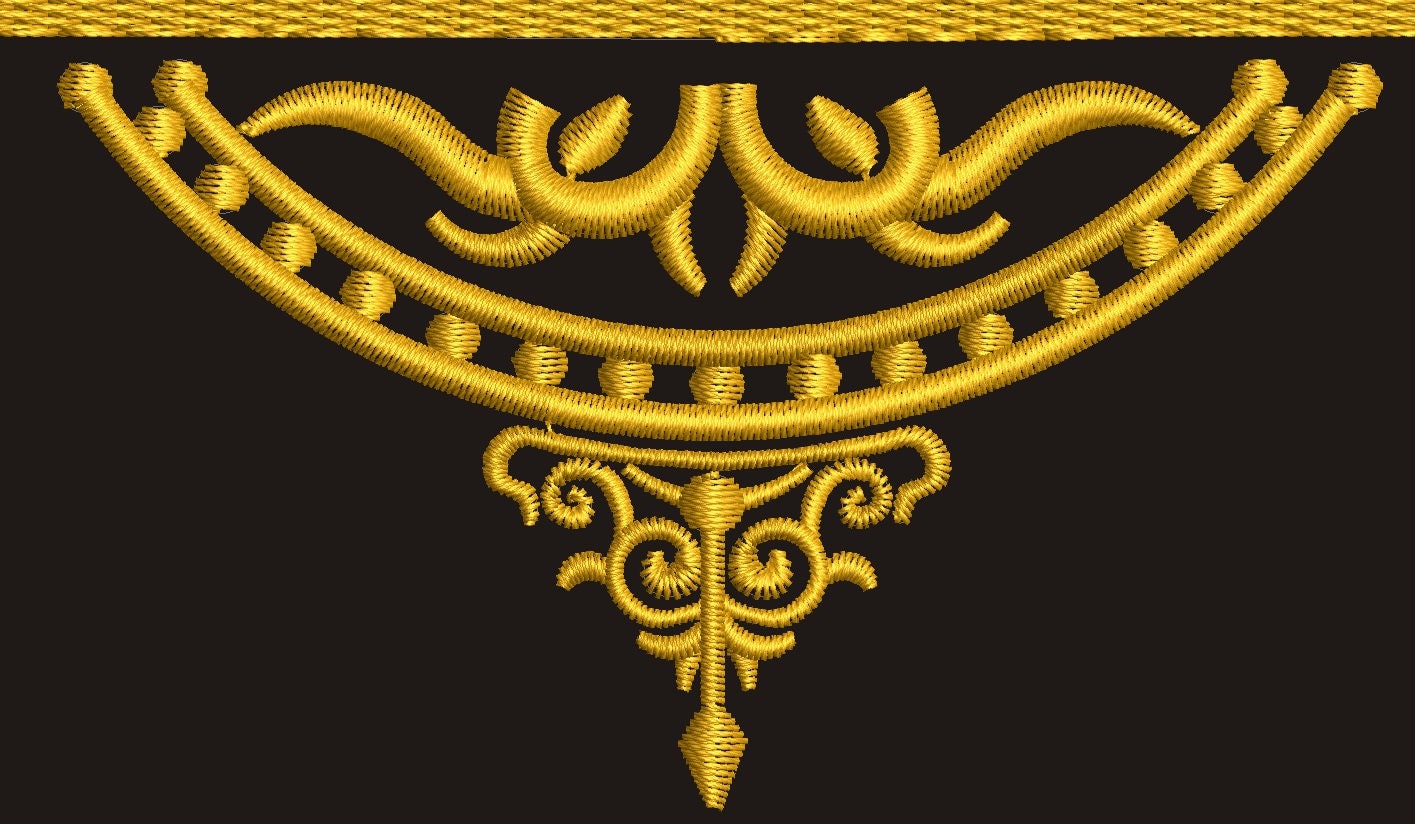 Vintage Name Frame With Crown and Patterne Machine Embroidery | Etsy