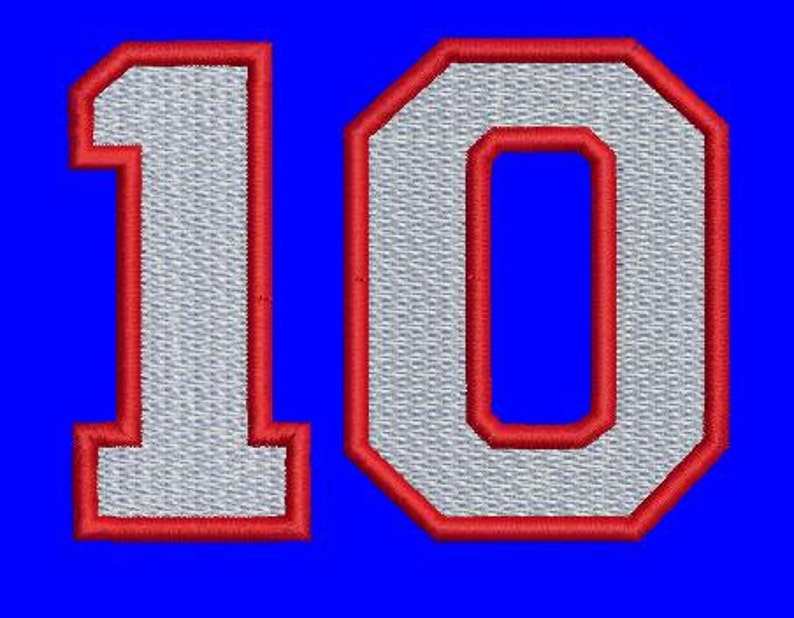 Number Ten Three Sizes Machine Embroidery Design - Etsy
