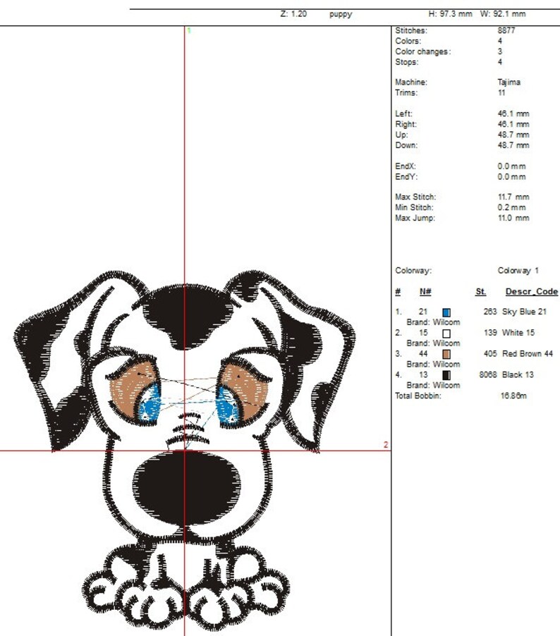 Puppy Machine Embroidery Design | Etsy