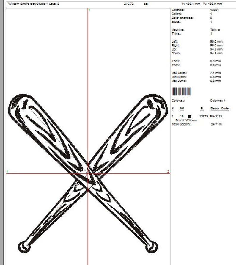 Baseball Bat Machine Embroidery Design | Etsy