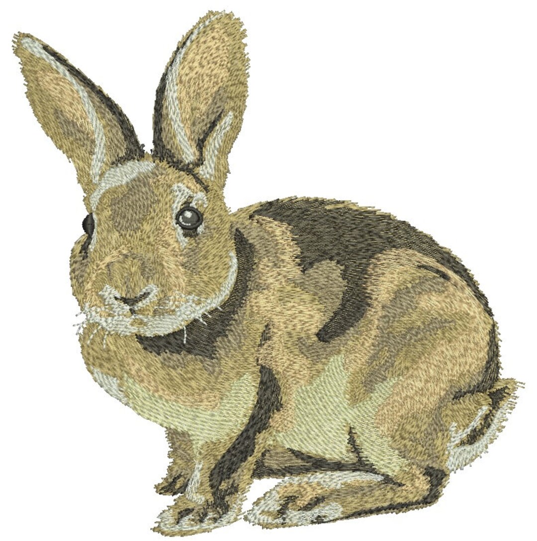 Bunny, Wild Hare Rabbit Machine Embroidery Design Tested - Etsy