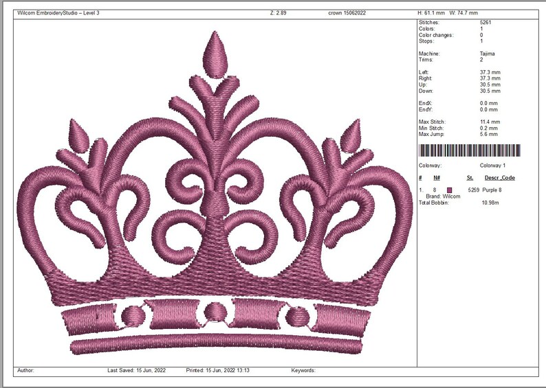 Small Crown Embroidery Design Instantly Download - Etsy