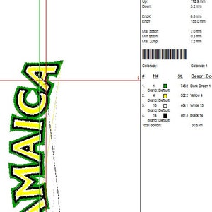 Jamaica Inscription Machine Embroidery Design INSTANT Download - Etsy