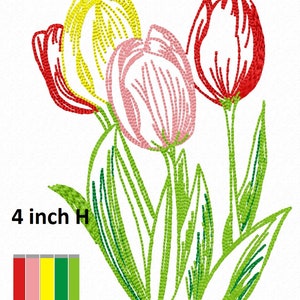 Tulips Machine Embroidery Designs - Three Sizes - Etsy