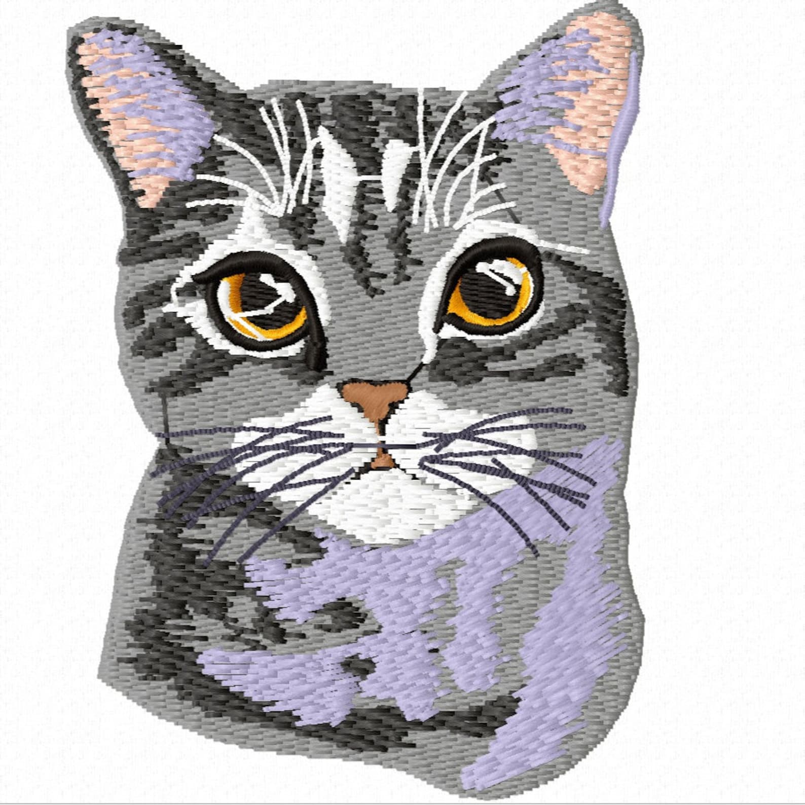 Big Gray Cat Design Machine Embroidery Designs Tested 4 - Etsy