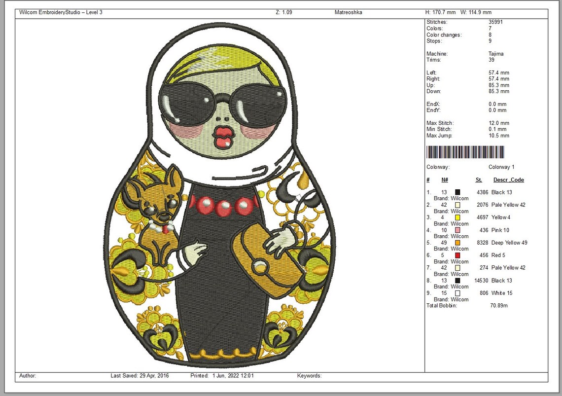 Matrioshka Machine Embroidery Design Tested - Etsy