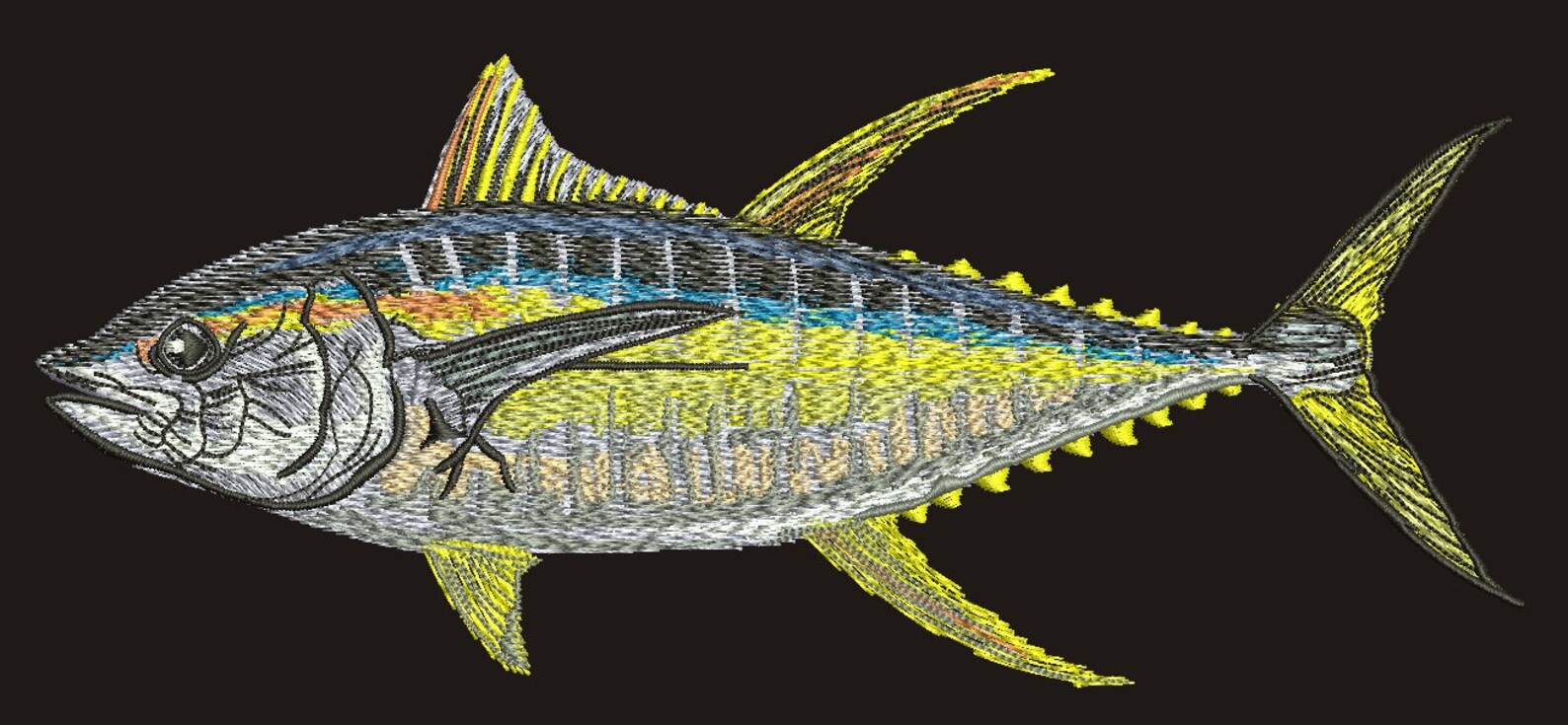Yellowfin Tuna Machine Embroidery Design Instant Download - Etsy