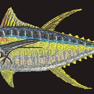 Yellowfin Tuna Machine Embroidery Design Instant Download - Attention ...