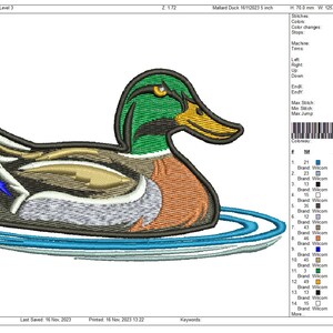 Mallard Duck Embroidery Machine Embroidery Design Instantly Download - Etsy
