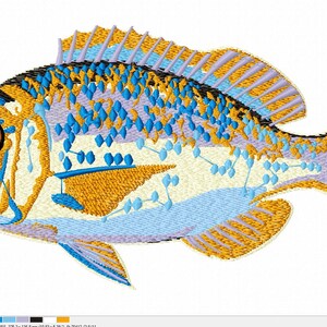 Spangled Emperor Fish Embroidery Design Instant Download Digital File ...