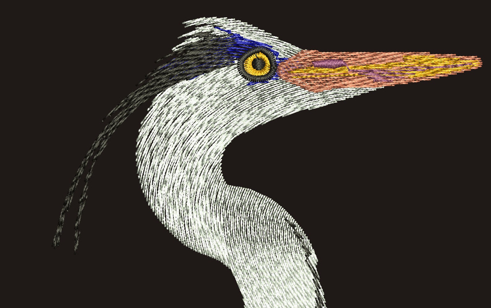 White Heron Embroidery Design - Etsy