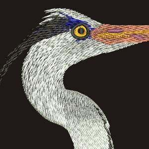 White Heron Embroidery Design - Etsy
