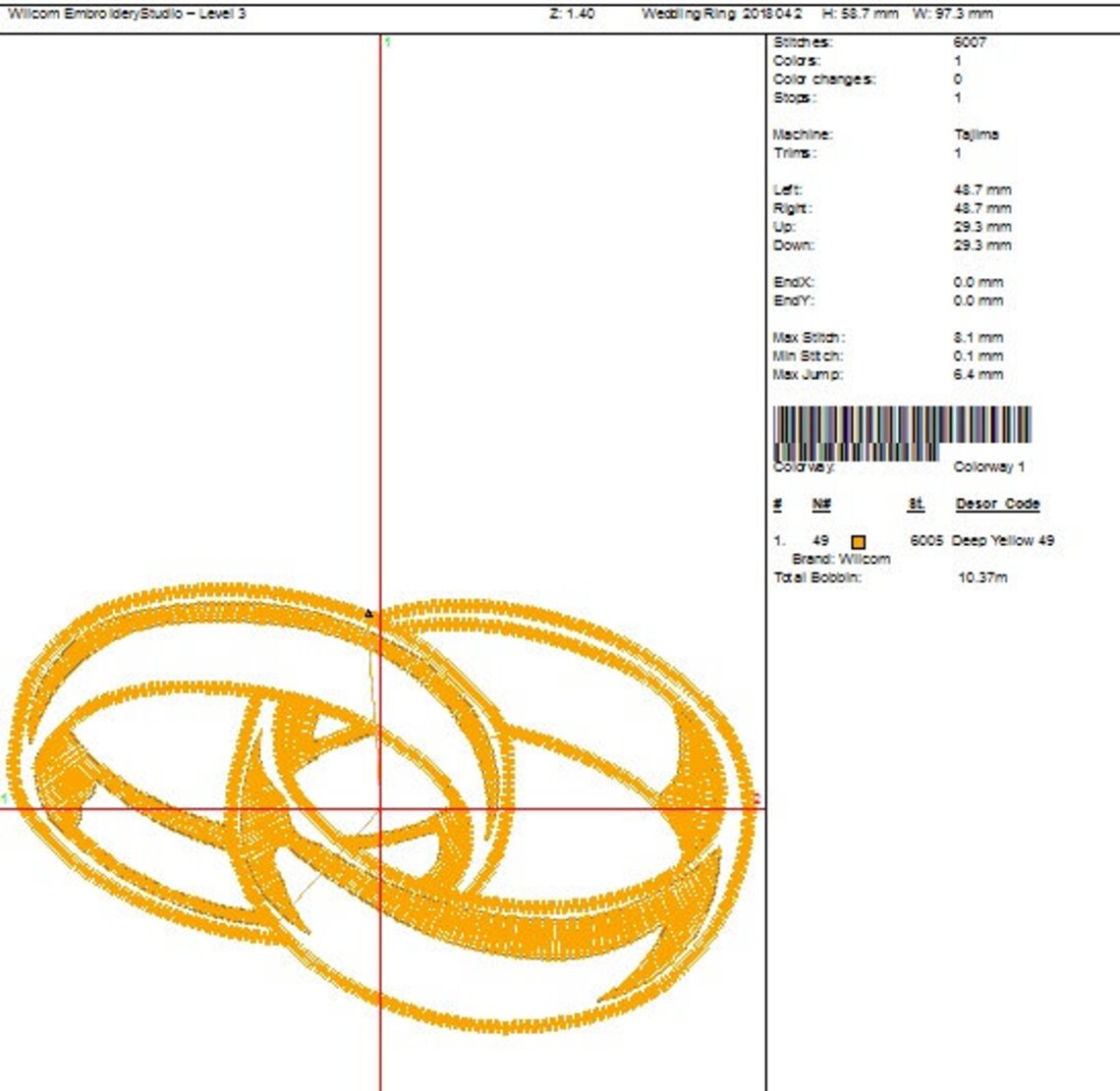 Golden Wedding Rings Machine Embroidery Design - Etsy