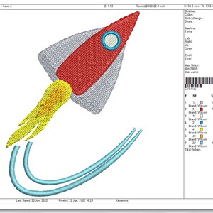 Rocket Machine Embroidery Design - Etsy
