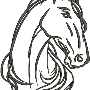 A Horse's Head - Machine Embroidery Design - - Etsy