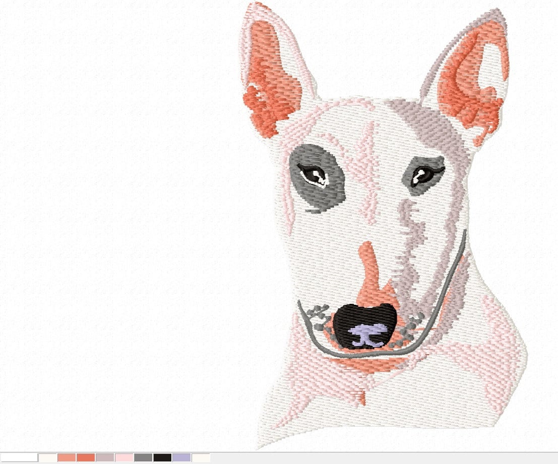 Bullterrier Bull terrier Machine Embroidery Design | Etsy