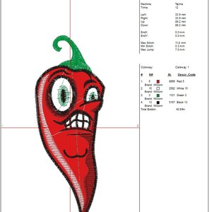 Red Pepper / Chile Pepper Machine Embroidery Design - Etsy