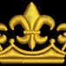 Gold Crown With Fleur De Lis and a Laurel Wreath With Stylized Leaves ...