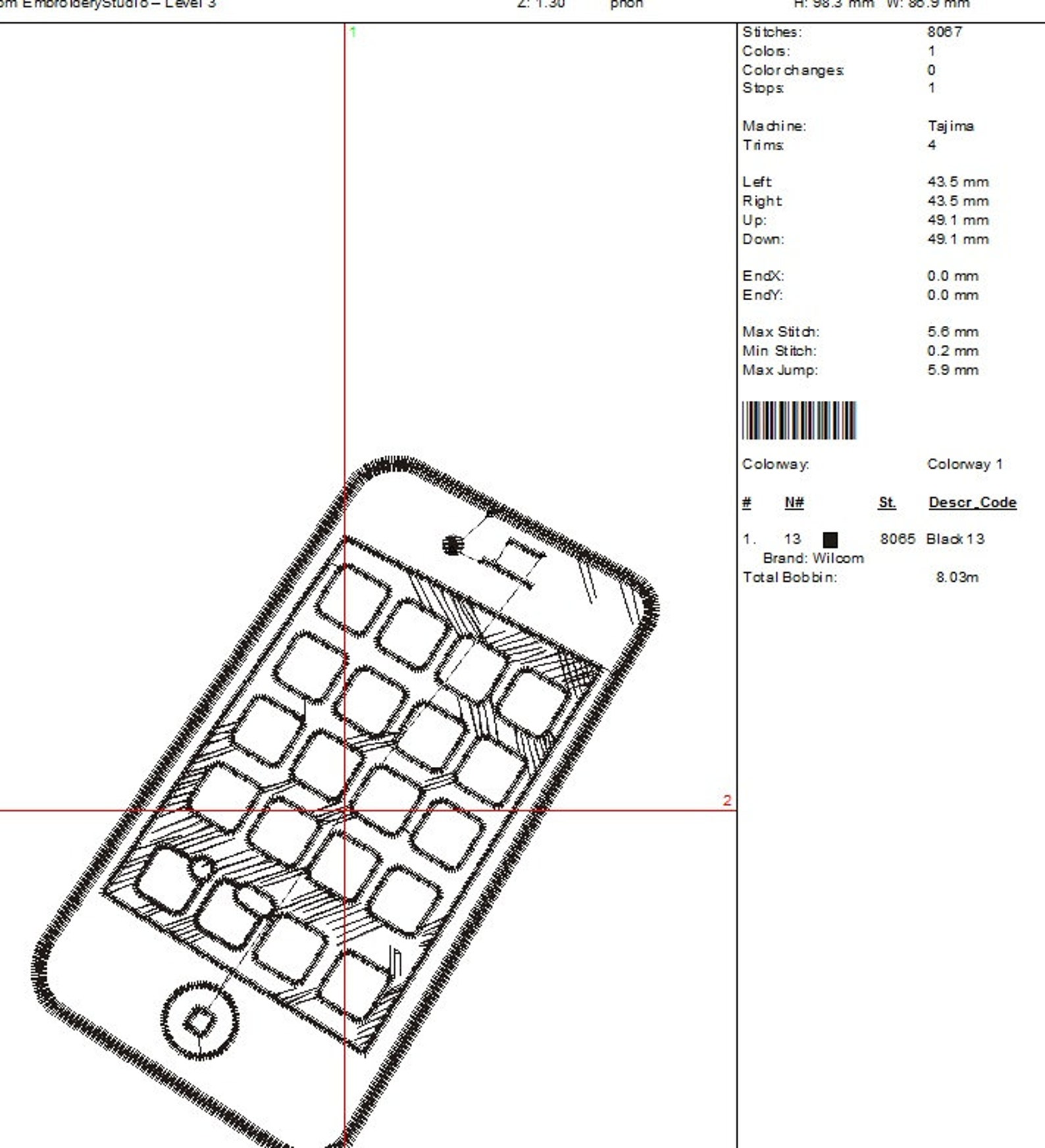Mobile Phone Machine Embroidery Design Design Tested | Etsy