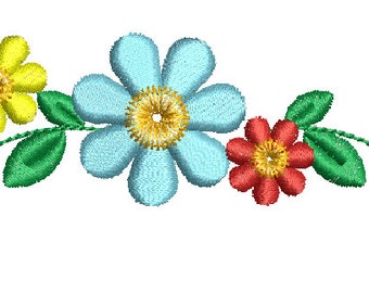 Flower Border Machine Embroidery Design Set 1 Floral - Etsy