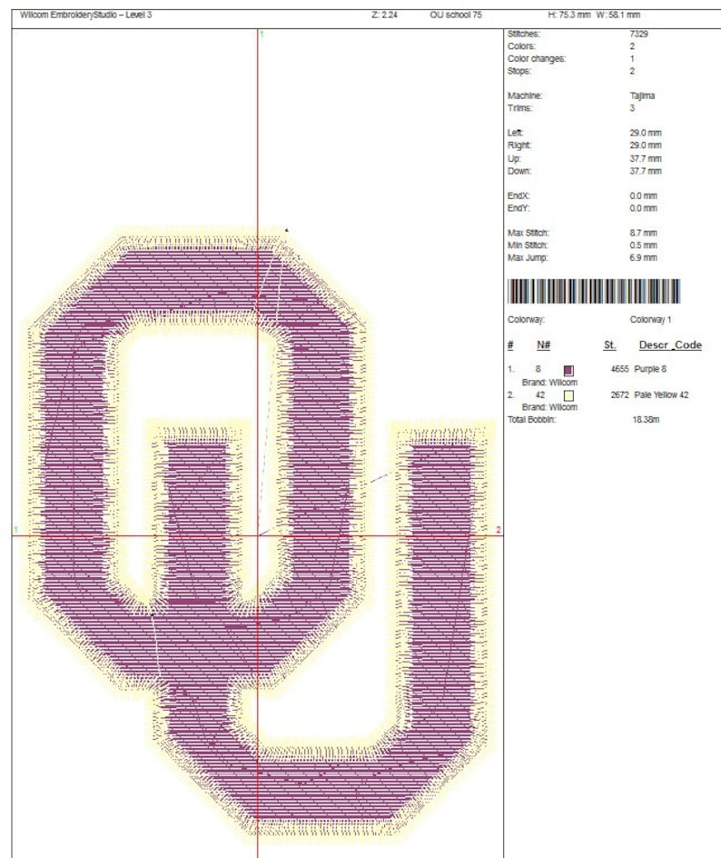 OU Machine Embroidery Design Tested - Etsy