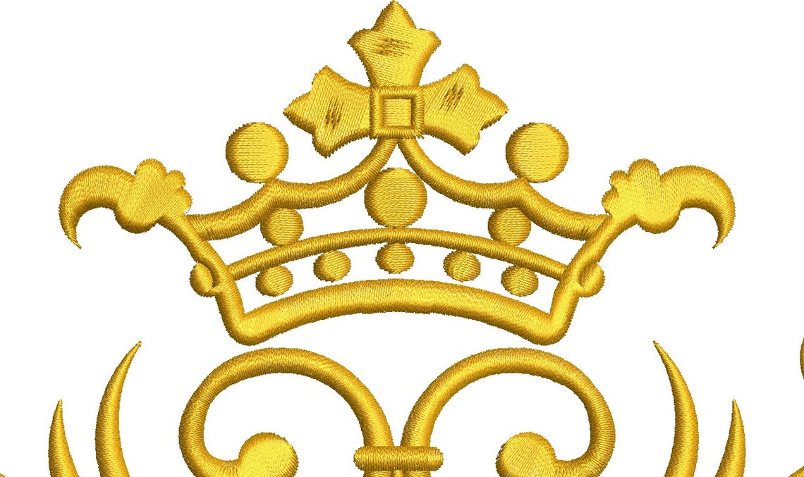Embroidery Design Crown and Monogram Machine Embroidery Design - Etsy