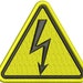 Electrician Sign Yellow Triangle and Lightning Machine Embroidery ...
