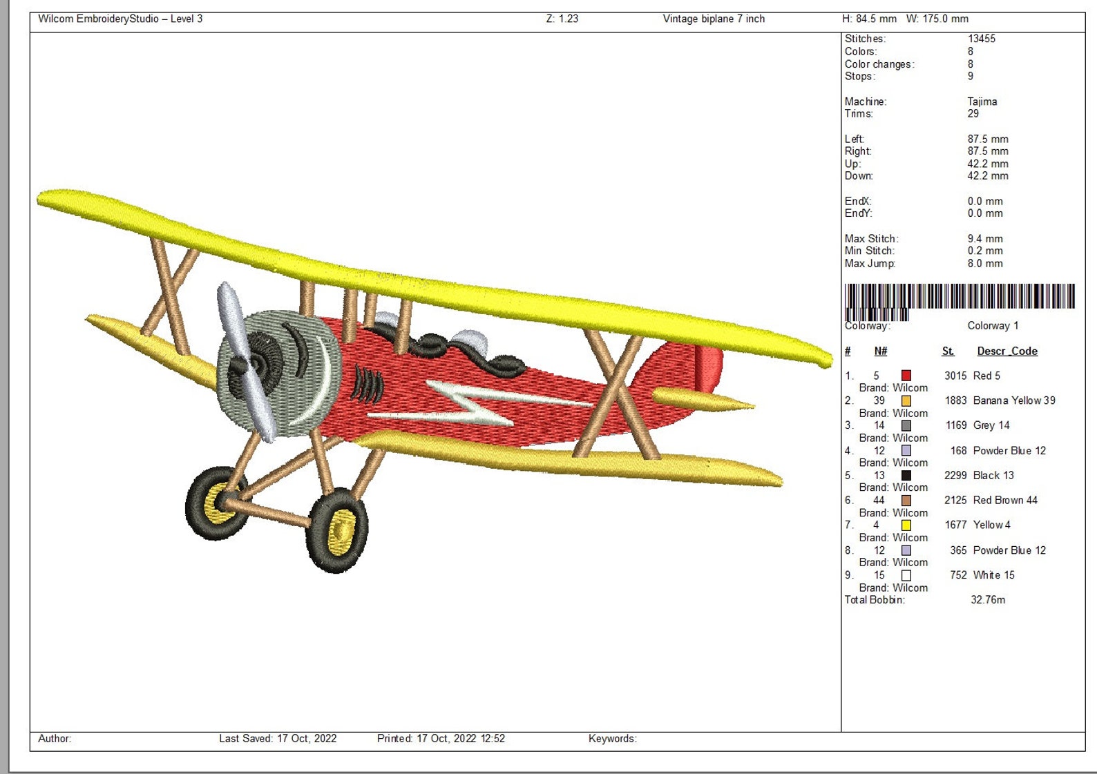 Red Vintage Biplane Machine Embroidery Design / Tested His is - Etsy