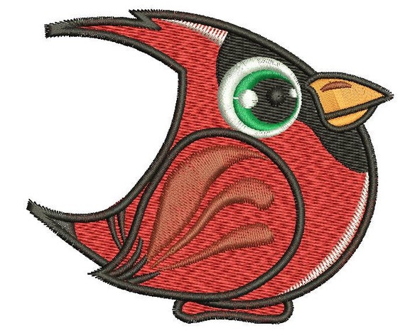 Cardinal Bird Machine Embroidery Design 9090mm/ | Etsy