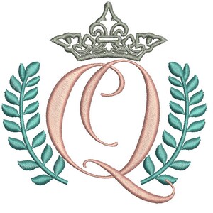 Queen Crown / Crown, Laurel Wreath and the Monogram Letter "q ...