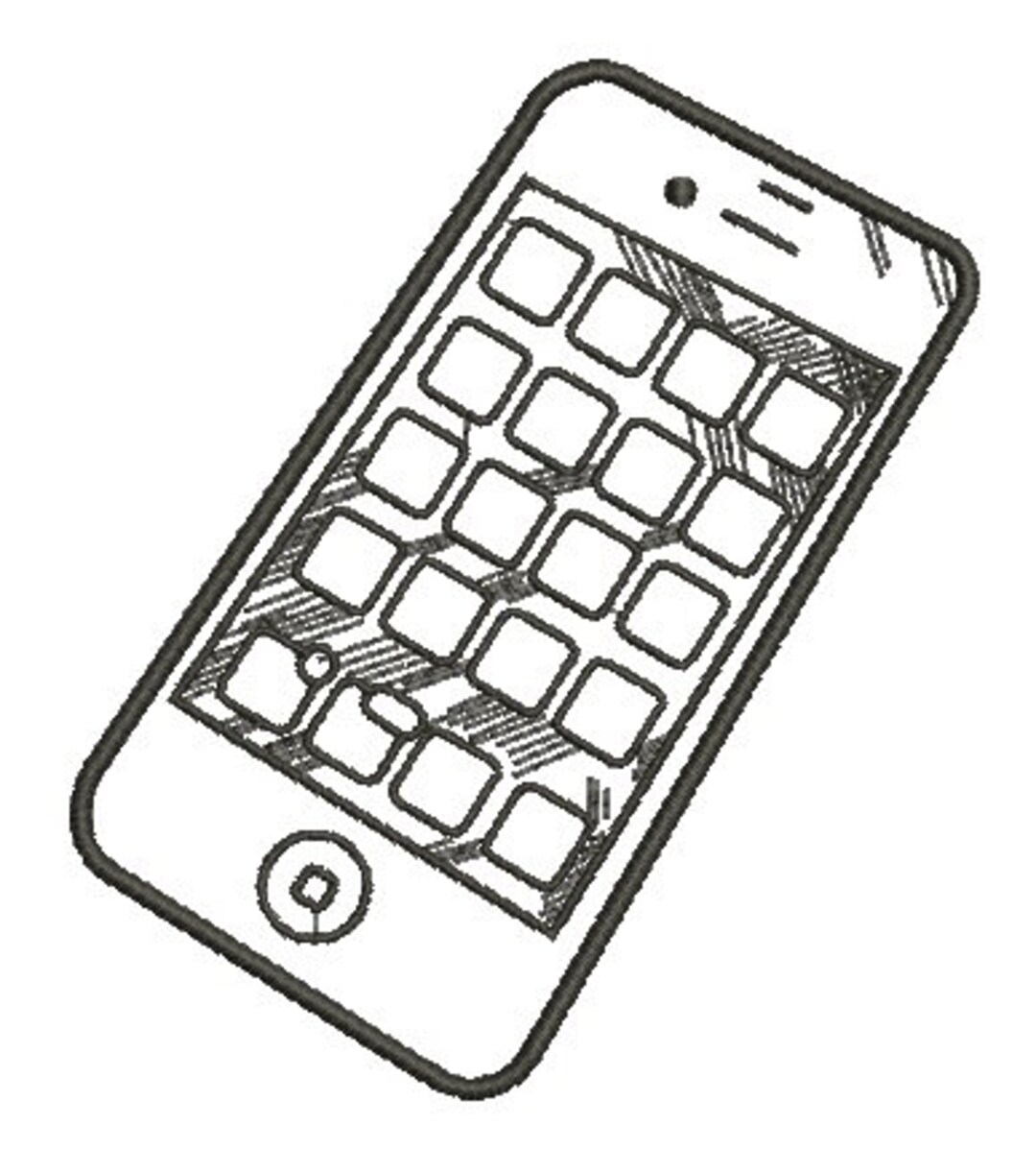 Mobile Phone Machine Embroidery Design - Design Tested - Etsy