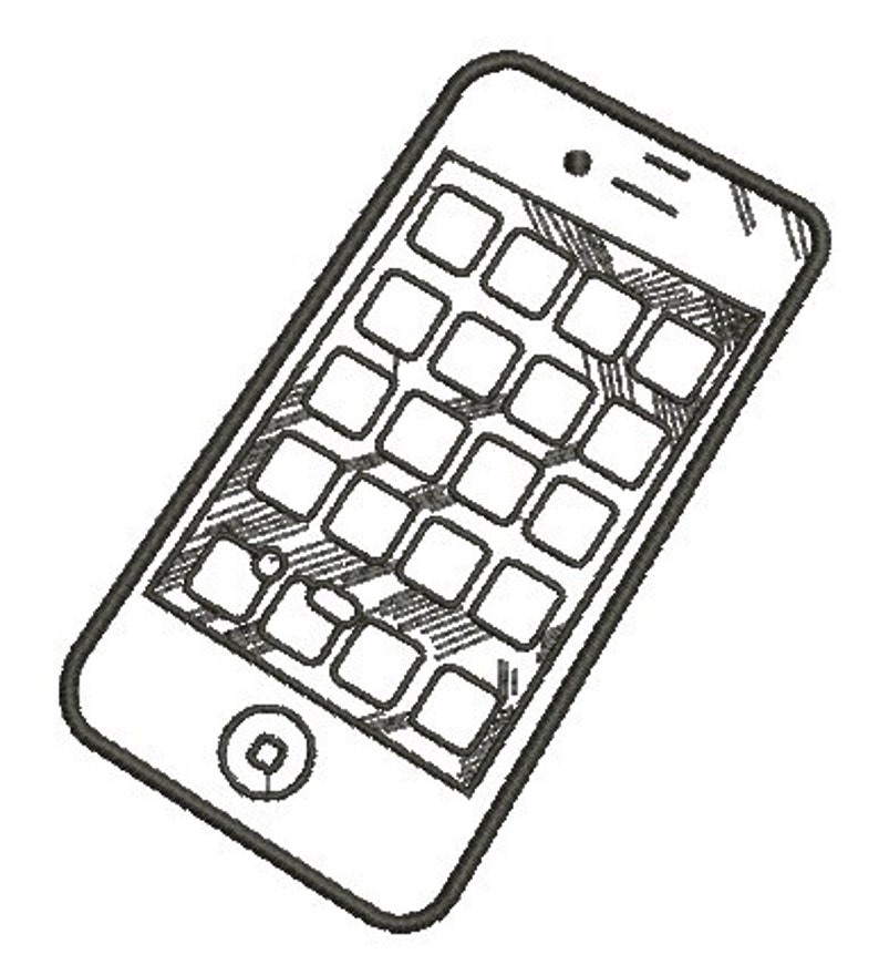 Mobile Phone Machine Embroidery Design Design Tested | Etsy