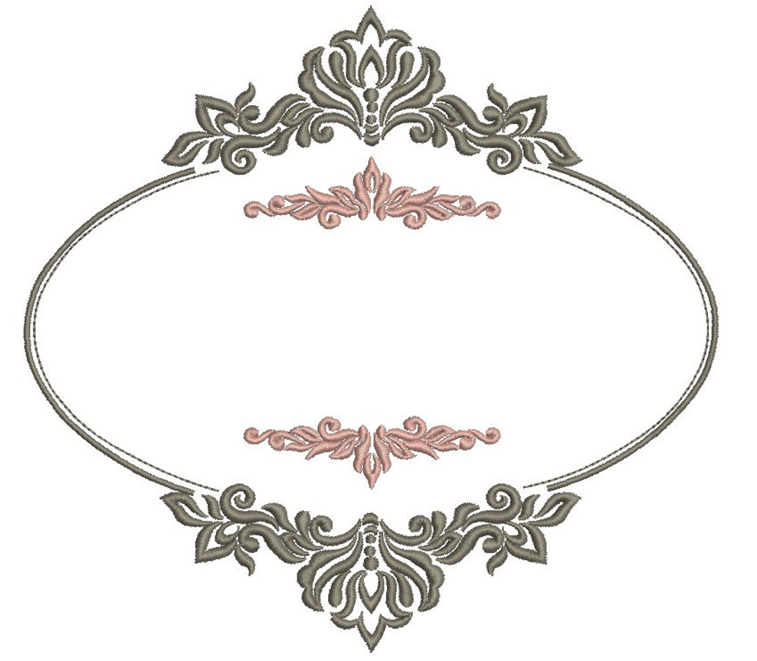 Floral Vintage Frame Machine Embroidery Design - Etsy