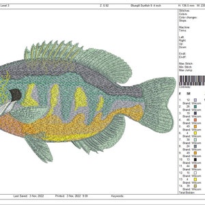Bluegill Sunfish Machine Embroidery Design Instant Download - Etsy