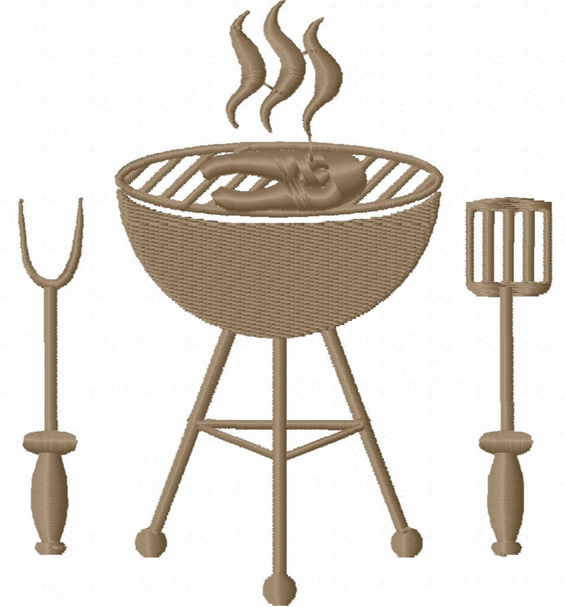 Barbecue Stove Machine Embroidery Designs | Etsy