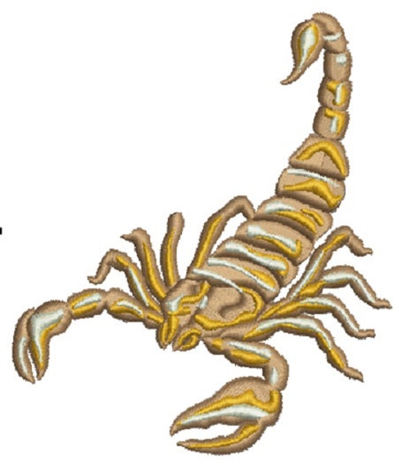 Glossy Scorpion Machine Embroidery Design | Etsy