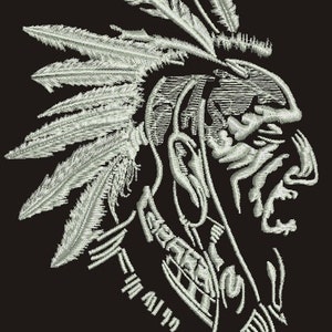 Indian With Feathers Machine Embroidery Design, Instant Download - Etsy