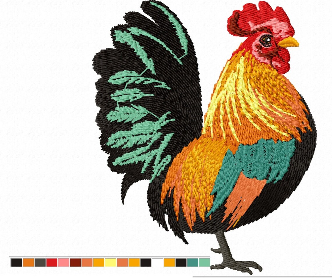 Rooster Machine Embroidery Design - Etsy
