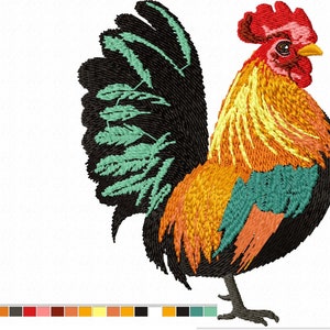 Rooster Machine Embroidery Design - Etsy