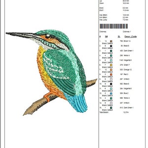 Kingfisher Machine Embroidery Design Tested - Etsy UK