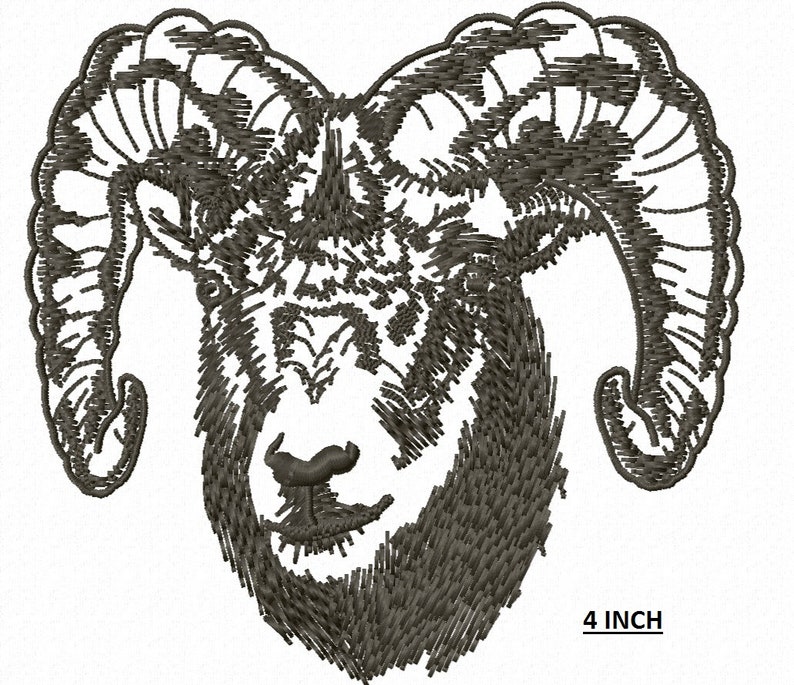 Ram Head Machine Embroidery Designs INSTANT DOWNLOAD - Etsy