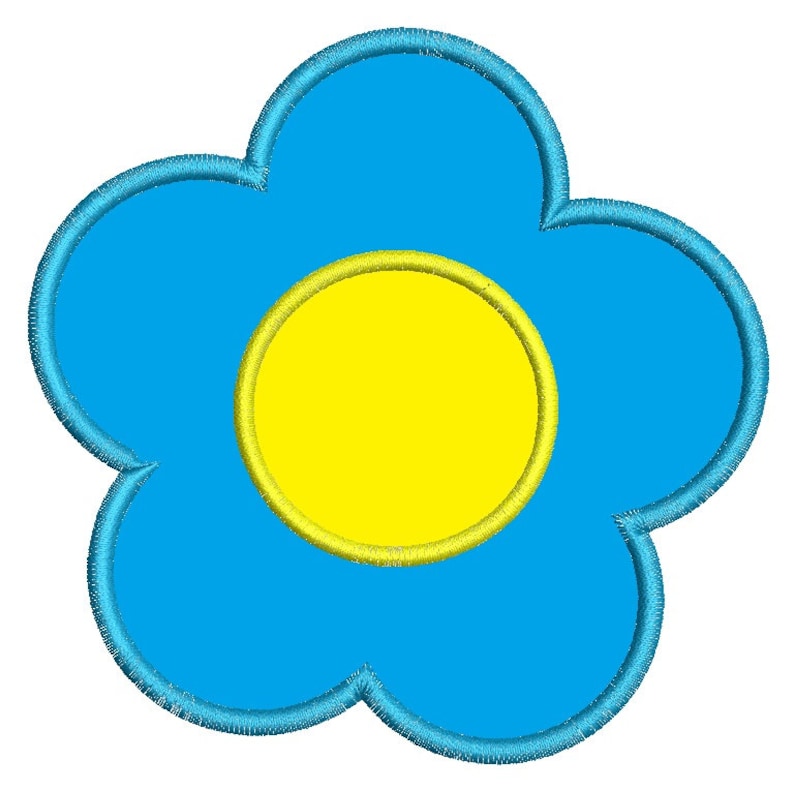 Simple Flower Applique INSTANT DOWNLOAD 3 Sizes Machine | Etsy