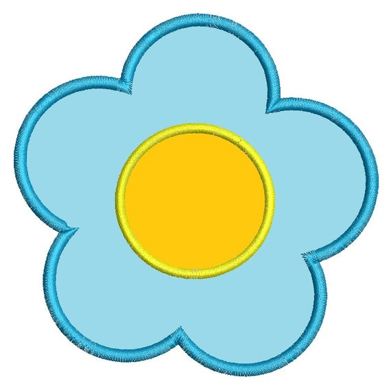 Simple Flower Applique INSTANT DOWNLOAD 3 Sizes Machine | Etsy