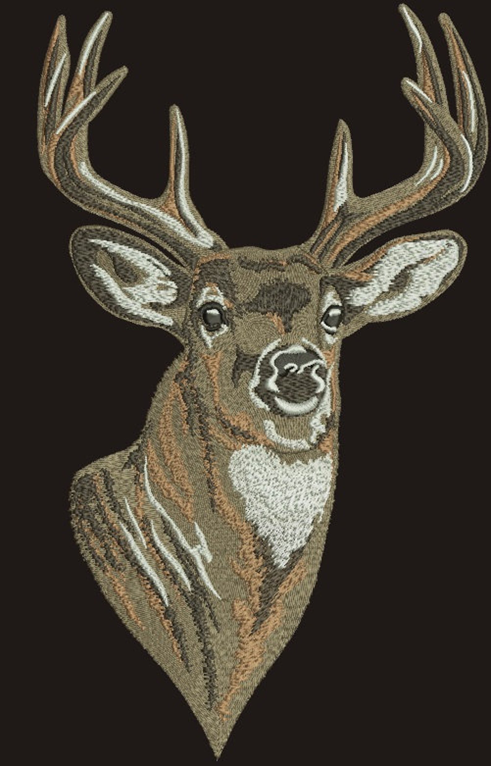 Whitetail Buck Deer Head Machine Embroidery Design Instant - Etsy