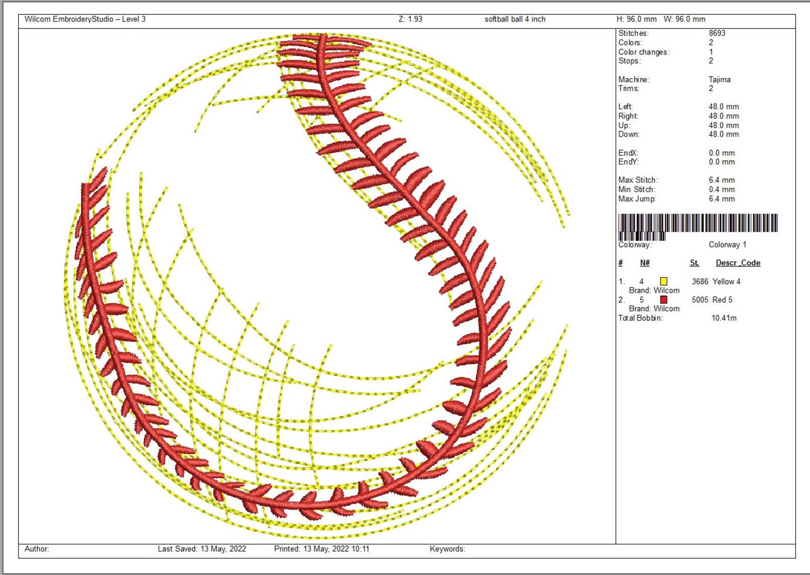 Softball Ball Machine Embroidery Design - Etsy